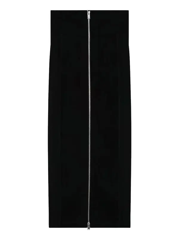 Erika Cavallini Long Skirt With Zip Fastening - Black