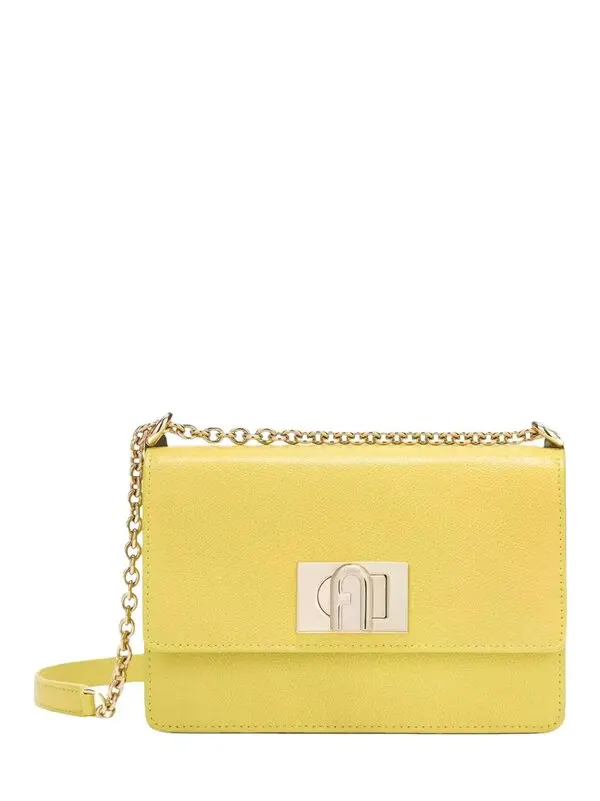 Furla 1927 Grained Leather Shoulder Bag - Yellow