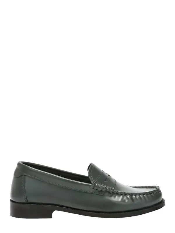 Furla College Leather Loafers - Green