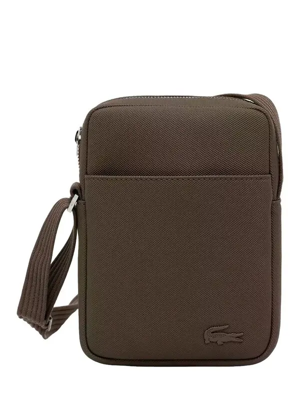 Lacoste Textured Logo Cross Body Bag - Brown