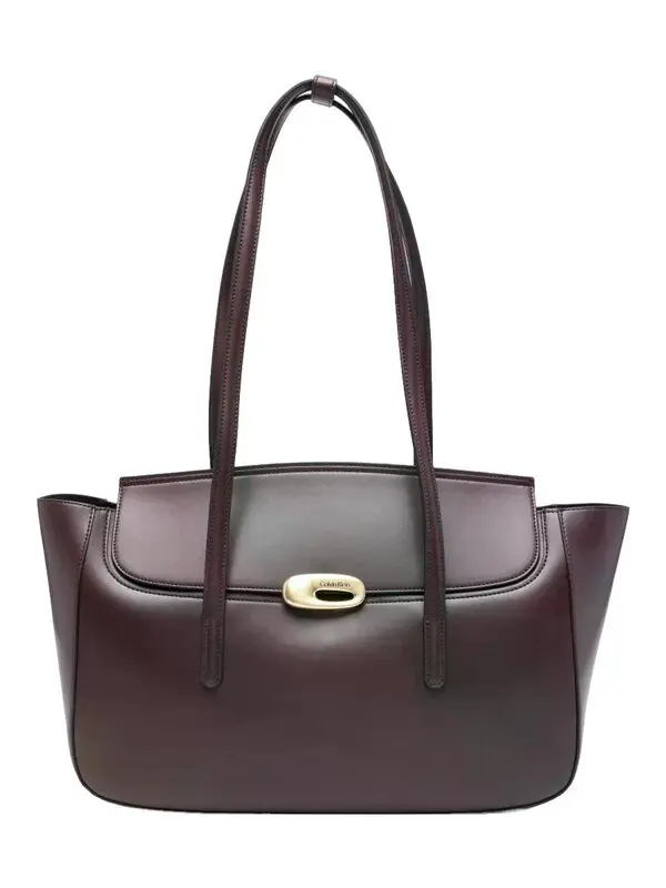 Calvin Klein Flap-top Tote Bag With Logo Detail - Brown