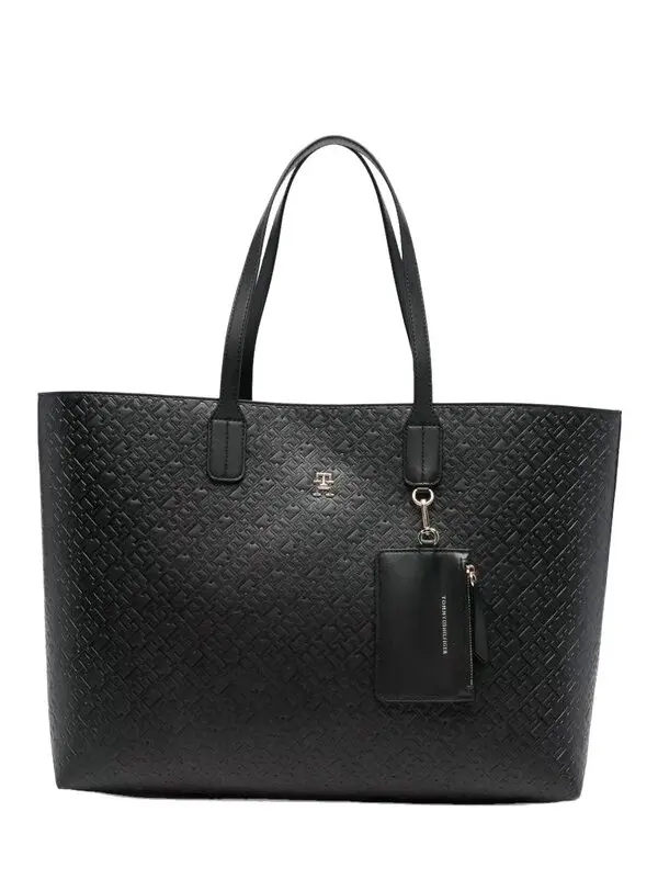 Tommy Hilfiger Embossed Logo Tote Bag - Black