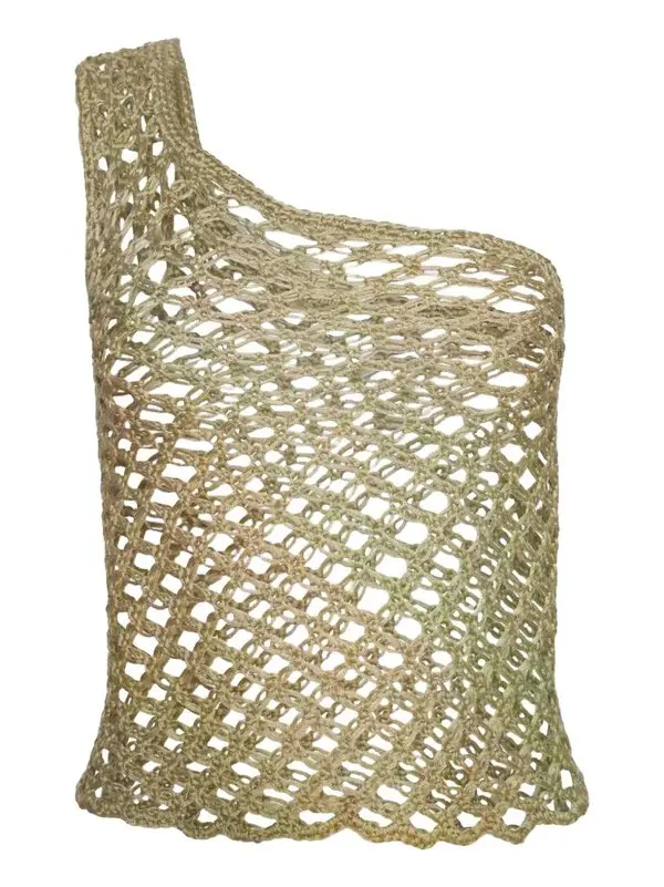 MAYSHA Meja One-shoulder Knitted Top - Green