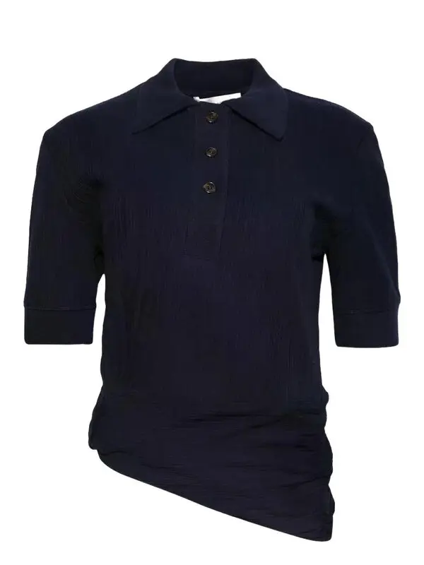 Victoria Beckham Twist-detail Polo Top - Blue