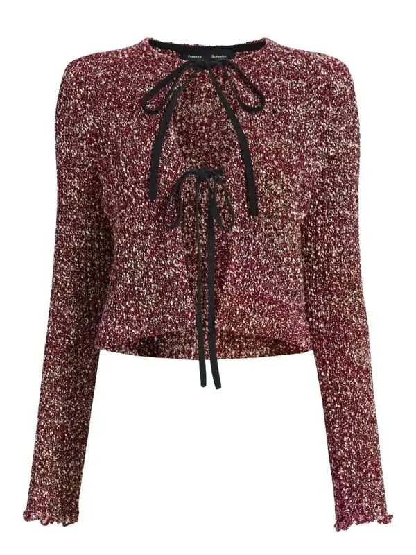 Proenza Schouler Colette Ruffled Tie Cardigan - Red
