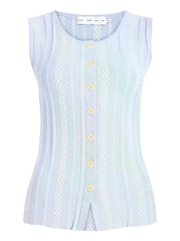 Proenza Schouler White Label Alyna Textured Knit Vest - Blue