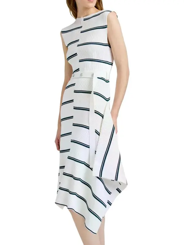 Proenza Schouler Artemis Striped Midi Dress - White
