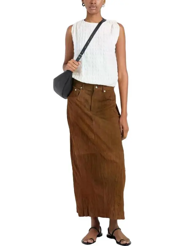 Proenza Schouler White Label Nayah Textured Skirt - Brown