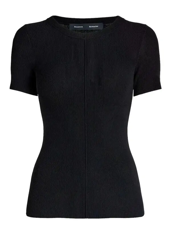 Proenza Schouler Ribbed Knit T-shirt - Black