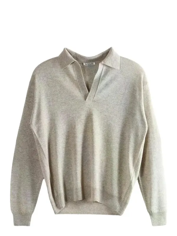 Auralee V-neck Long Sleeve Sweater - Neutrals