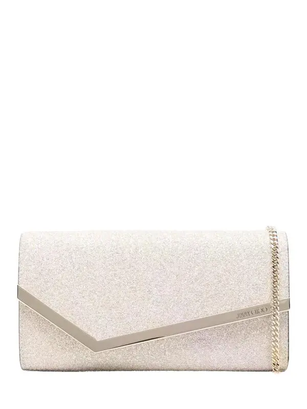 JIMMY CHOO Emmie Glitter Clutch - Neutrals