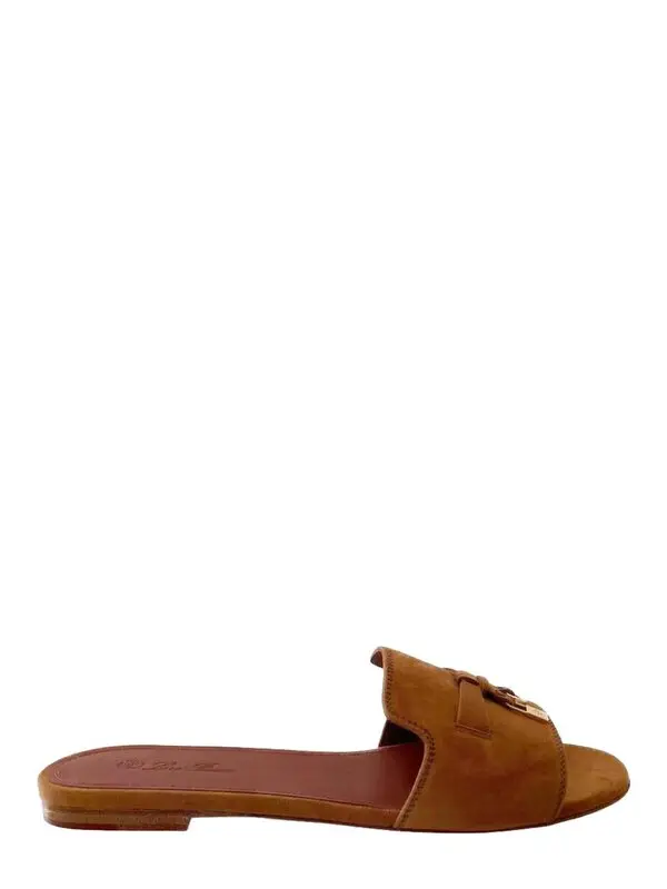 Loro Piana Suede Charms Sandals - Brown