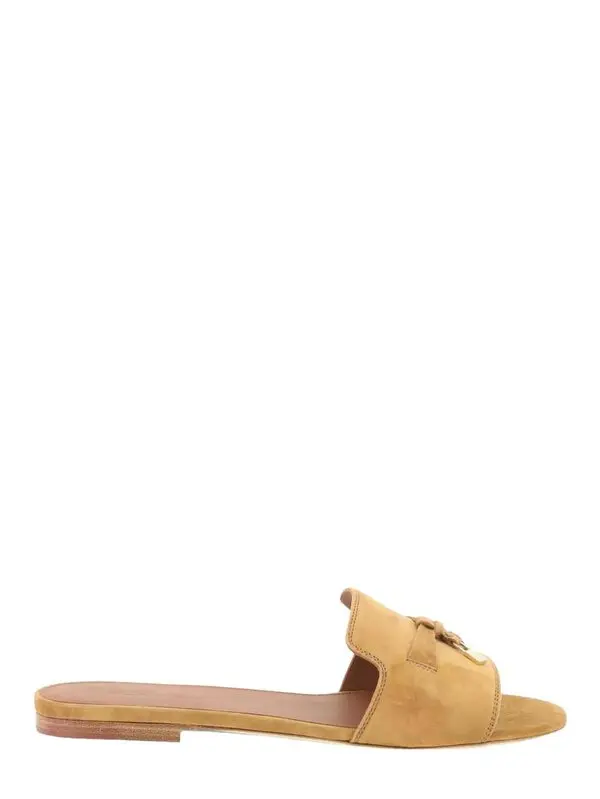 Loro Piana Suede Charms Sandals - Neutrals