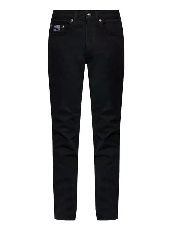 Versace Logo Patch Jeans - Black
