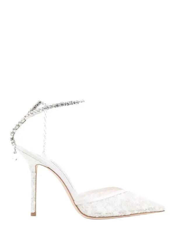 JIMMY CHOO Saeda Jeweled Strap Pumps - Neutrals