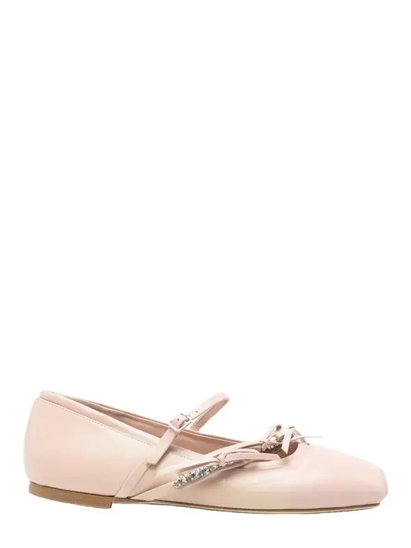 JIMMY CHOO Loli Embellished Strap Ballet Flats - Pink