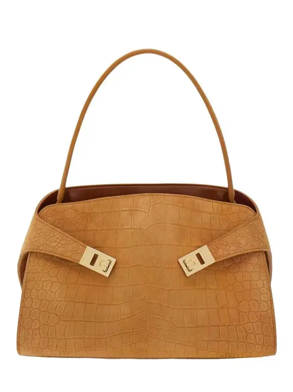 FERRAGAMO Hug Soft Shoulder Bag - Neutrals