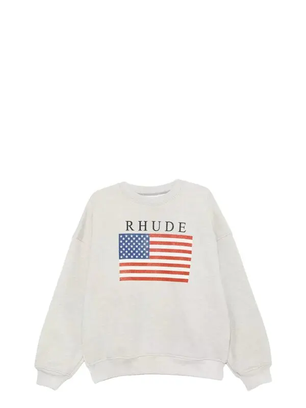 Rhude Flag-print Sweatshirt - Grey