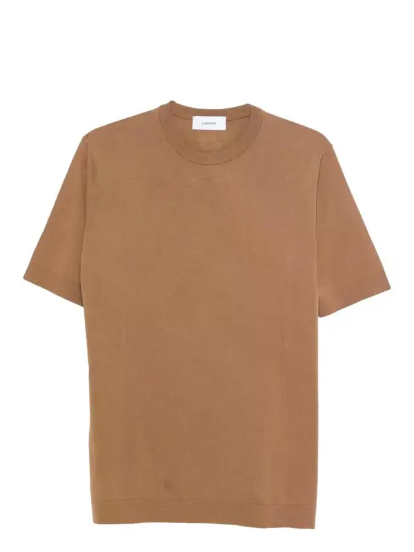 LARDINI Knitted T-shirt - Brown