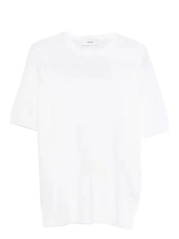 LARDINI Short-sleeve Knitted T-shirt - White