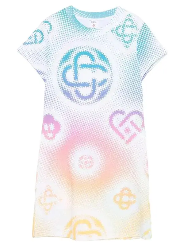 Casablanca Printed Mini Dress - White