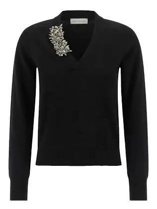Dries Van Noten Tinker Embellished Sweater - Black