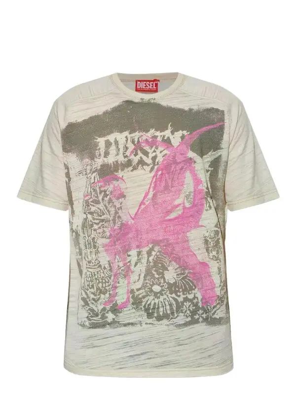 DIESEL T-jalo-a Graphic Print T-shirt - Neutrals