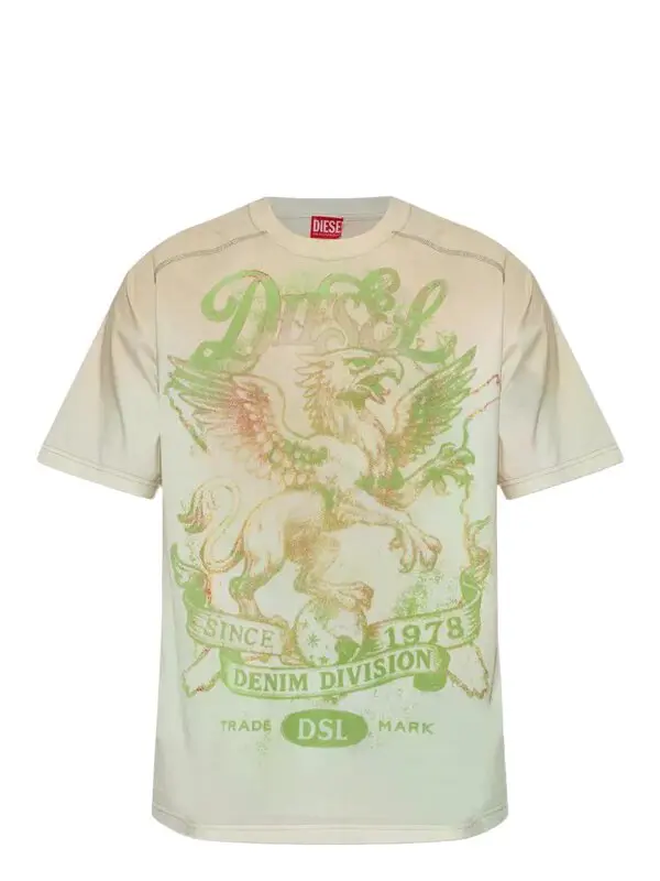 DIESEL T-griffo Printed Short-sleeve T-shirt - Neutrals