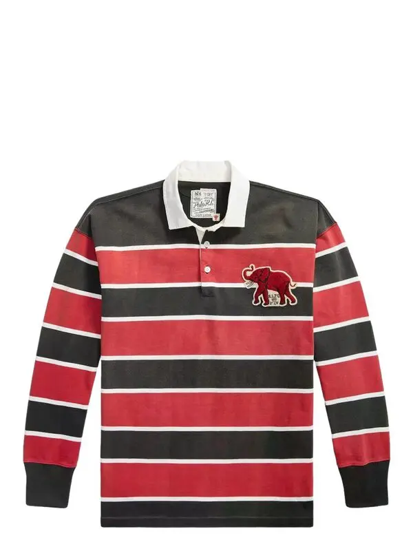 Polo Ralph Lauren Elephant-patch Striped Polo Shirt - Black