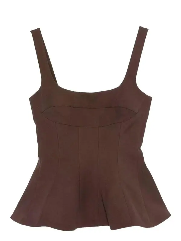 Stine Goya Square-neck Sleeveless Top - Brown