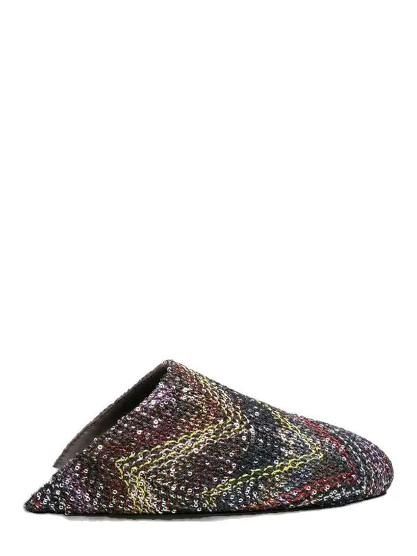 Missoni Sequin-embellished Flat Mules - Blue