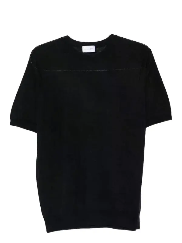 SCAGLIONE Crew-neck Short-sleeve T-shirt - Black