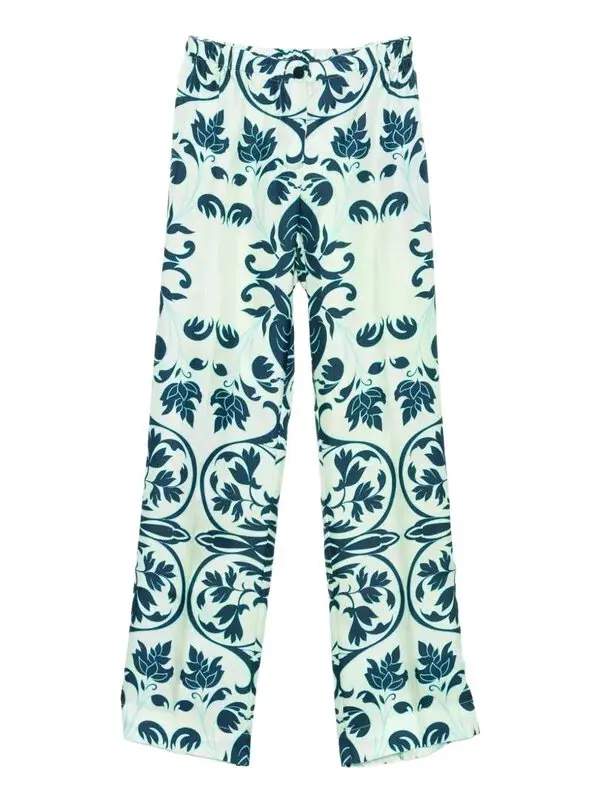 F.R.S FOR RESTLESS SLEEPERS Etere Floral Trousers - Green