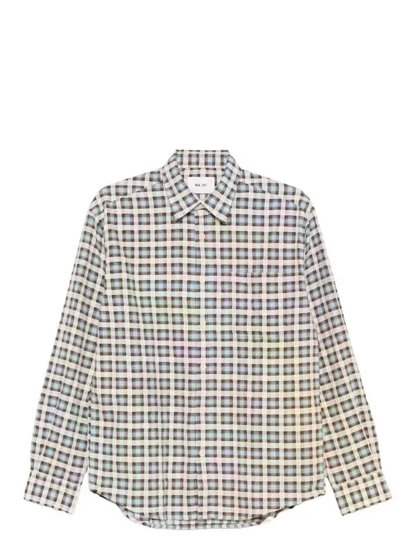 Nn07 Deon Check Shirt - Blue