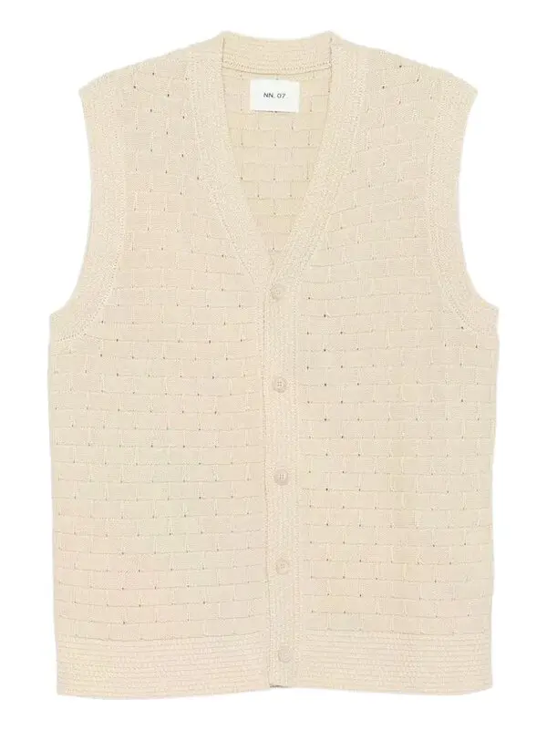 Nn07 Reece V-neck Vest - Neutrals
