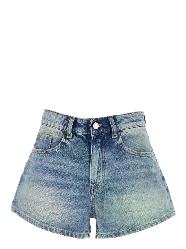 ICON DENIM LA Raw-edge Denim Shorts - Blue