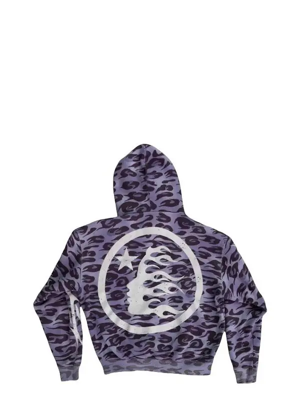 HELLSTAR Cheetah Zip-up Hoodie - Purple