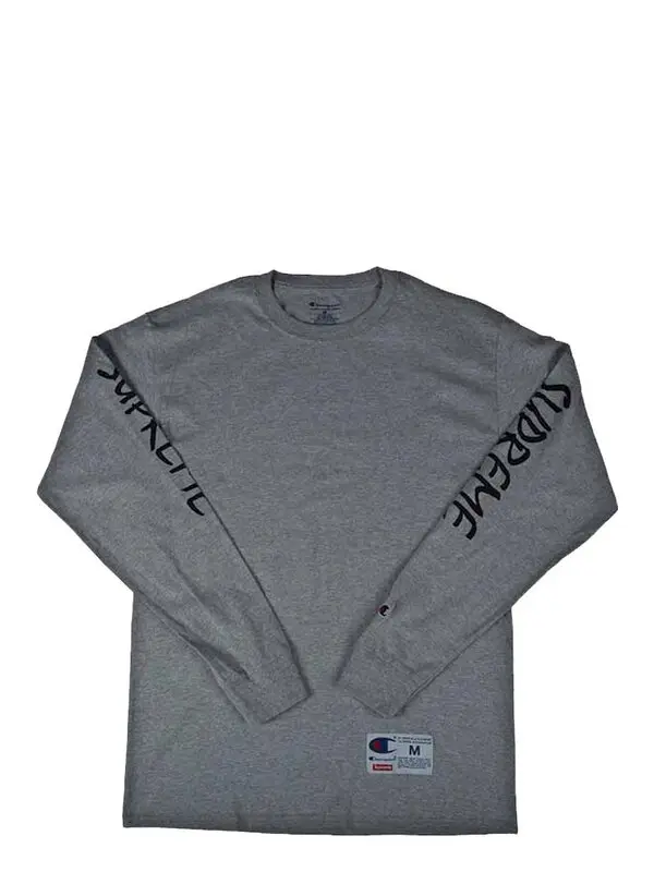 Supreme Champion Long Sleeve Tee Shirt - Grey