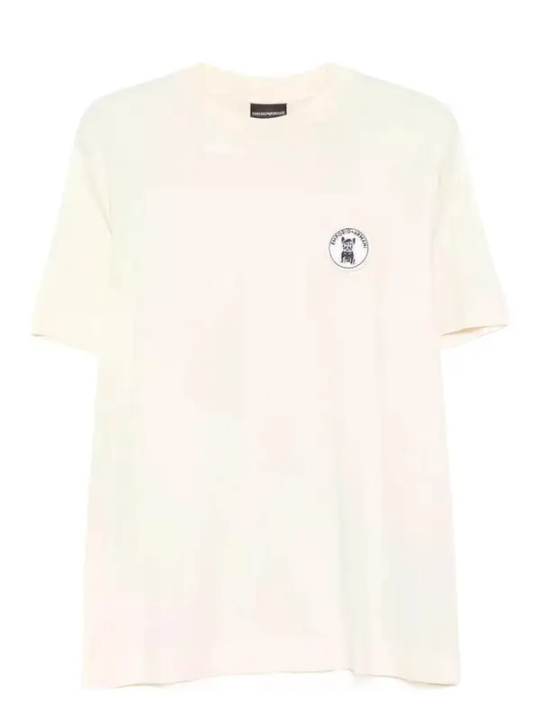 Emporio Armani Logo-patch T-shirt - Neutrals