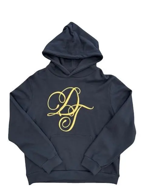 DENIM TEARS Dt Metallic Gold Script Hoodie - Black