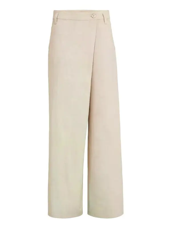 Brunello Cucinelli Palazzo Pants With Monili Detail - Neutrals