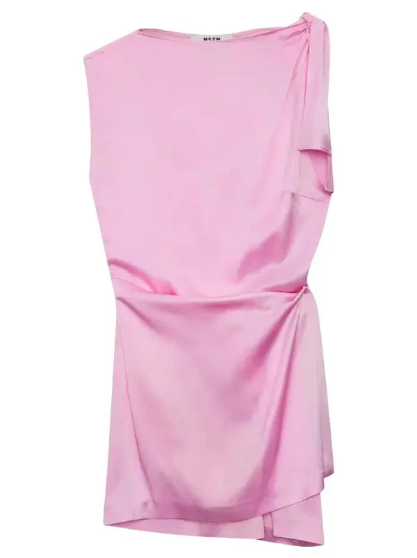 MSGM Tie Detail Mini Dress - Pink