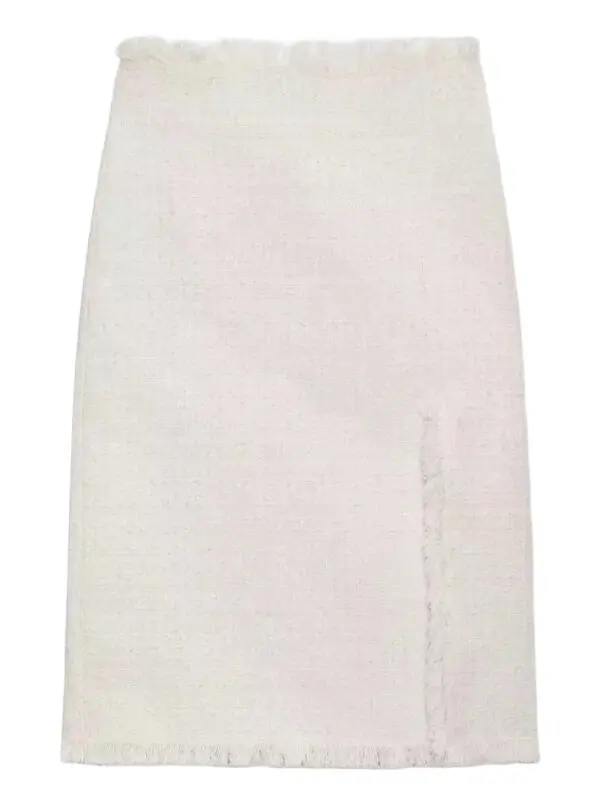 MSGM Frayed Slit Midi Skirt - Neutrals
