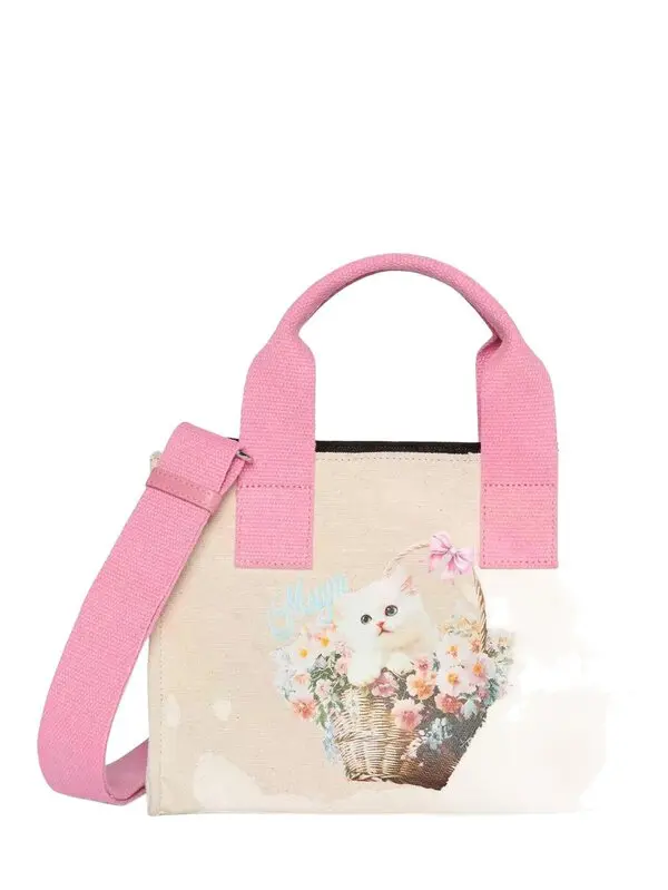 MSGM Floral Print Tote Bag - Neutrals