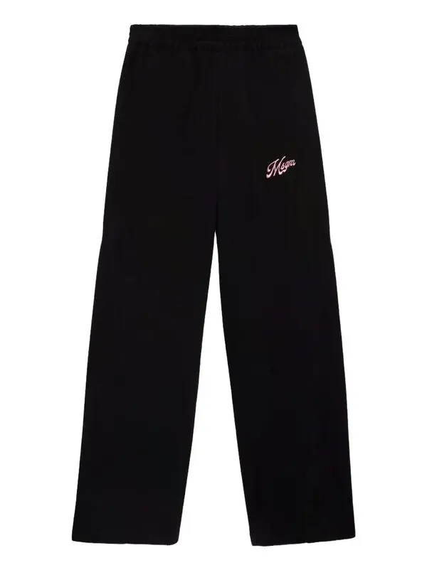 MSGM Logo Embroidered Track Pants - Black