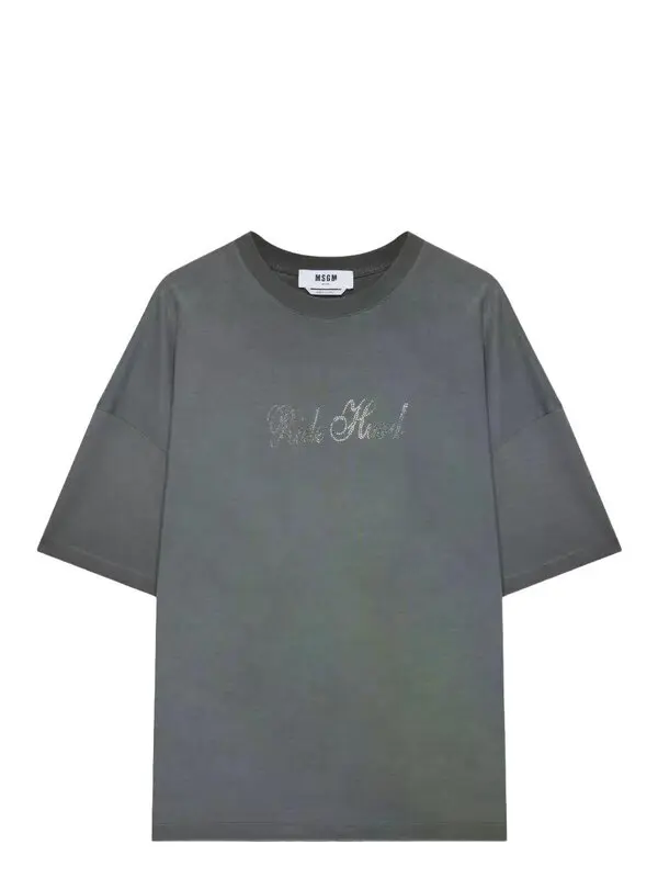 MSGM Rhinestone T-shirt - Grey