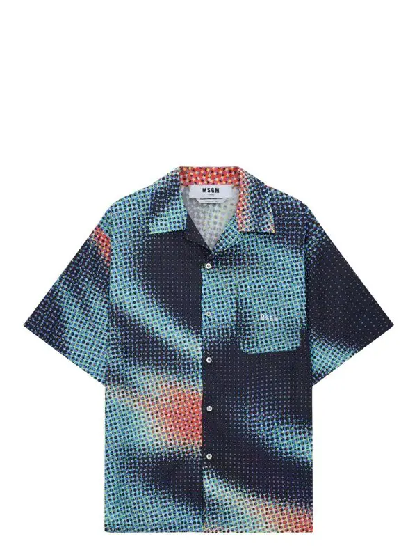MSGM Point-effect Pocket Shirt - Blue