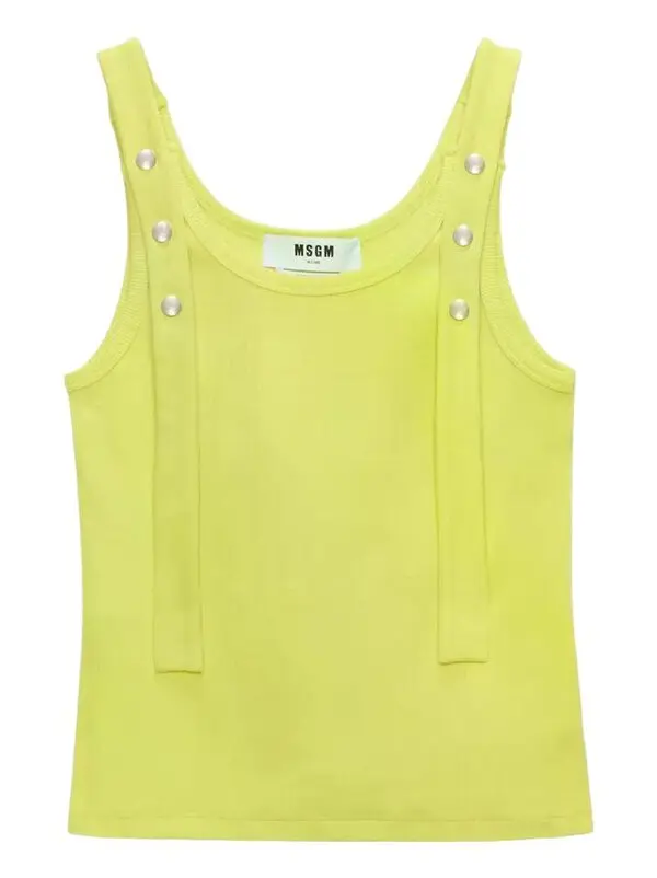 MSGM Pearl Tie Strap Top - Yellow