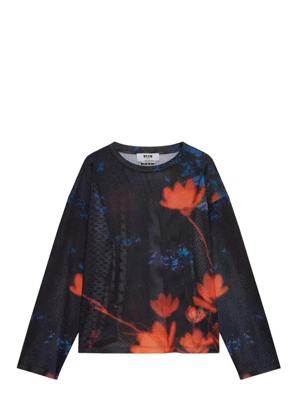 MSGM Floral T-shirt - Black