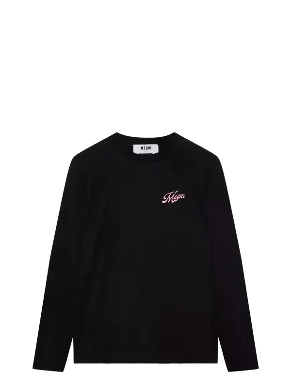 MSGM Embroidered Long-sleeve Sweatshirt - Black